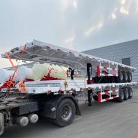 China Customized Request 3 Axle 40FT 28 FT Container Flatbed Semi Trailer for Customization for sale