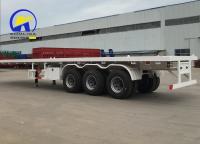 China 4 Axles Flat Bed Trailer 20FT 40FT 45FT Flatbed Container Semi Trailer with Function for sale