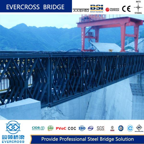 Quality Prefabricated Steel Bailey Bridge Single Design Load Long Life COC certificate for sale