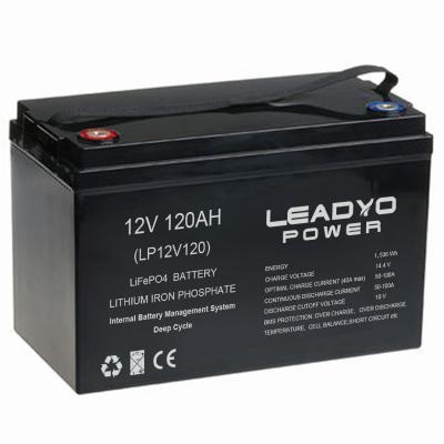 China Rechargeable BMS Lithium Ion Battery 12v 100Ah 120Ah 150Ah LiFePO4 Deep Cycle Marine&RV Batteries for sale