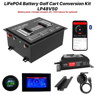 China 48V 50Ah 51.2V2 150Amp LiFePO4 Kit de conversión de la batería del carrito de golf, 5 años de garantía en venta