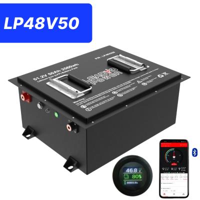 China 48V 50Ah 51.2V2 150Amp LiFePO4 Batería para carrito de golf con pantalla LCD y Bluetooth en venta