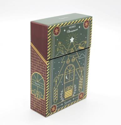 Cina Il contenitore di regalo della carta di Natale di CMYK ha finito la carta cosmetica che imballa la lunghezza di 70mm in vendita