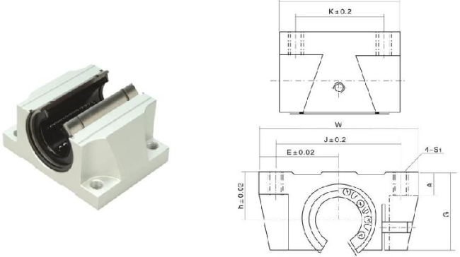 Technical diagram of SEXGL Aluminum Slide Unit