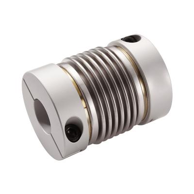China High Precision Flexible Shaft Coupler Silver Flex Shaft Bellows Coupling Customized for sale