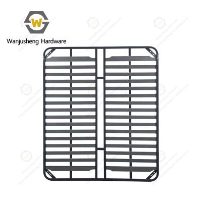 China Wanjusheng Metal Rib Bed Frame Full Size Customizable Large Double Iron Storage Bed Foldable for sale