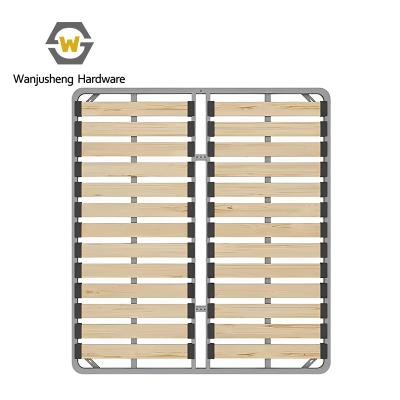 China Foldable Iron Metal Slat Frame for Double Queen Bed 1.8m Long Tatami Bed Frame for sale