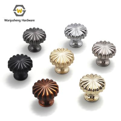 China Single Hole Zinc Alloy Cabinet Knob Pumpkin Handle Small Single Grain Single Button Design for Dresser Wardrobe Use Direct for sale
