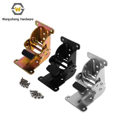 China Black 90-Degree Self-Locking Double Brake Hinge for Furniture Coffee Table & Computer Table 180 Folding Lock for sale