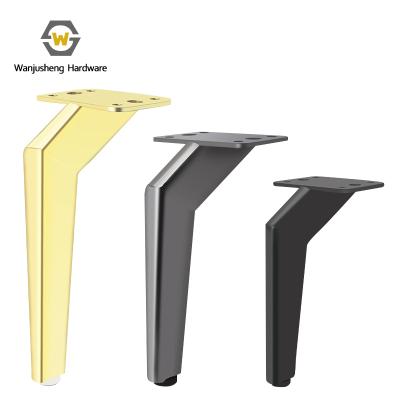 China Stable and Solid Black Chrome Metal Sofa Cabinet Legs Matte Finish Furniture Accessories for sale