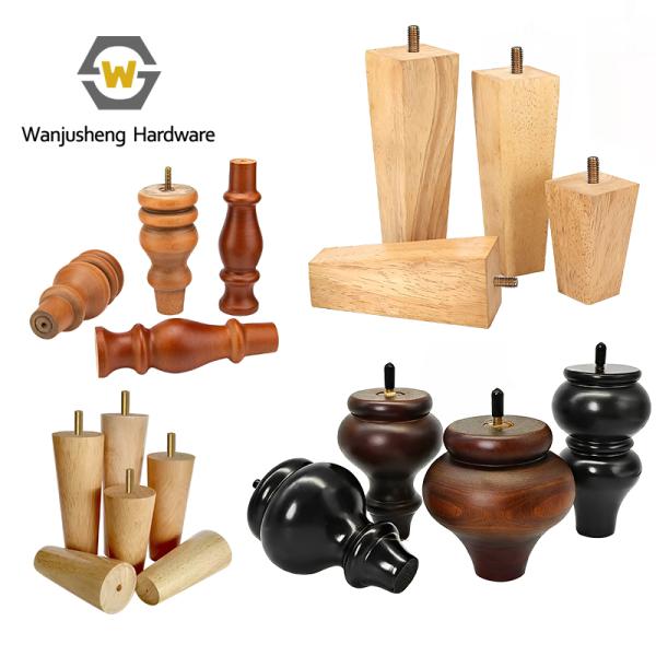 Quality Modern Minimalist High-Quality Solid Wood Sofa Legs Furniture TV Cabinet Support Legs Heightening Wooden Leg Accessories for sale