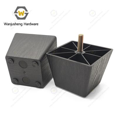 China Wood Grain Plastic Sofa Legs Black Sofa Foot Pads Thickened Plastic Feet for sale