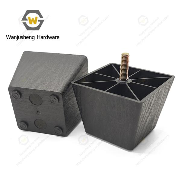 Quality Wood Grain Plastic Sofa Legs Black Sofa Foot Pads Thickened Plastic Feet for sale