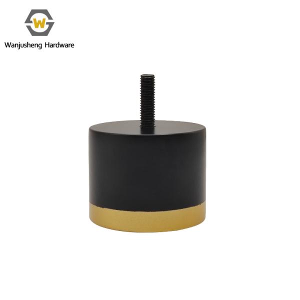 Quality Light Luxury Sofa Legs Metal Cylindrical Coffee Table Feet Supporting Feet Black Gold Cabinet Feet for sale