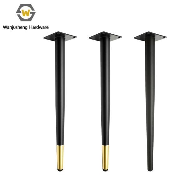 Quality Manufacturer's Price Leg Table Furniture Chair Conical  Conical Cabinet Leg Iron Conical Black Gold Metal Sofa Leg for sale