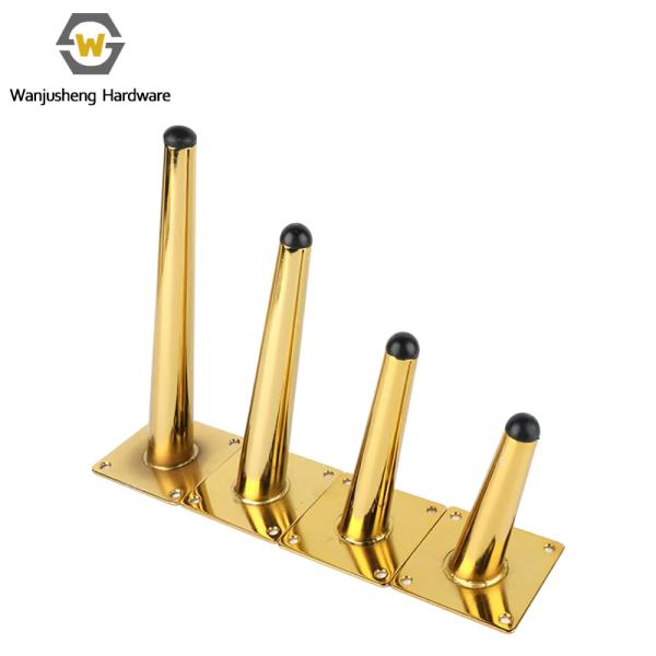 Quality Furniture Sofa Accessories and Parts Straight Modern Chairs Gold-chrome Conical Sofa Legs Metal Table Legs for sale