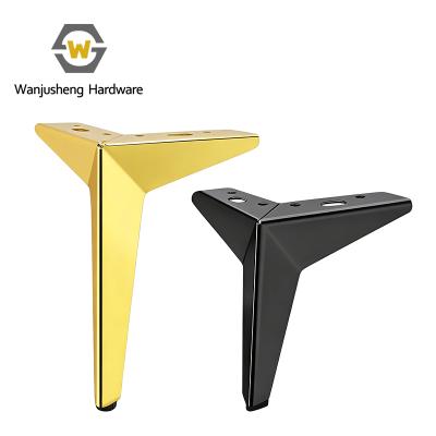 China Light Luxury Metal Sofa Legs TV Cabinet & Coffee Table Feet Electroplated Diamond Three-Prong Support Legs Furniture Hardware for sale