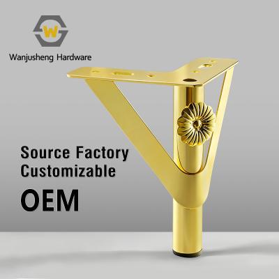 China Hot Sale Gold Lace Metal Cabinet Legs Furniture Support Legs Cabinet Base Feet Hardware Cabinet Corner Pads for sale