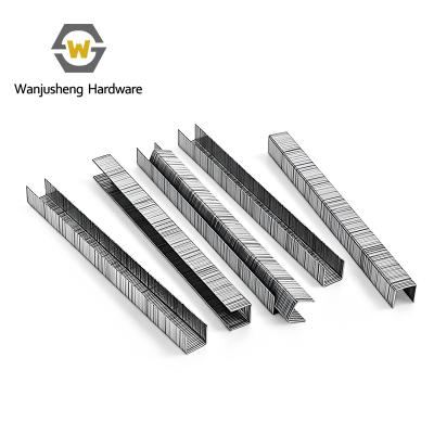 China 1410 Staples 14 Series Pins Iron Galvanized Furniture Use U Wire Staples Nails for sale
