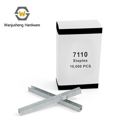 China 71 Series Galvanized Pneumatic Staples Furniture Fasteners for Sofas Cabinets and Industrial Packaging Boxes for sale
