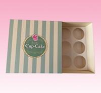 custom luxury CMYK color folded paper box with sleeve for cupcake