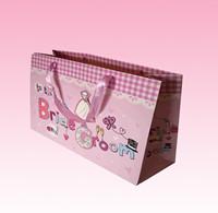 2017 custom elegant folded shopping paper bag with gold embossed logo