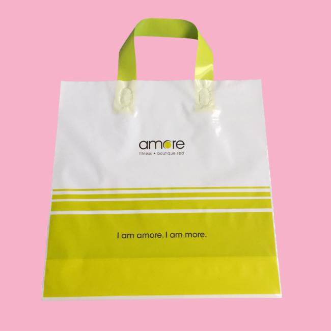 custom recycled printed plastic shopping bag with vest handle for Supermarket