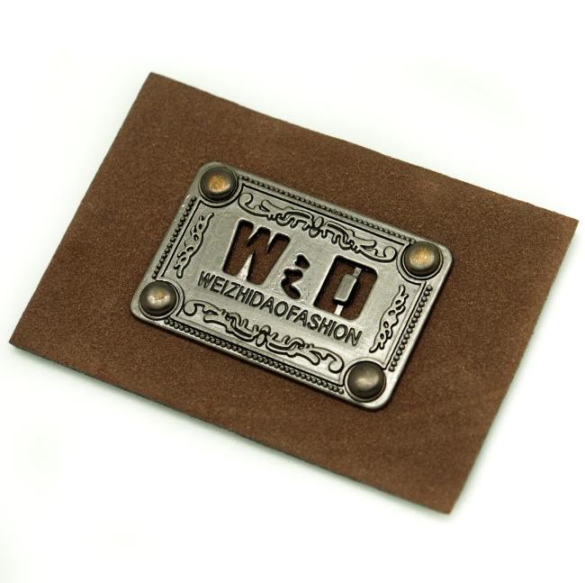 custom embossed leather labels leather luggage tags manufacturer with logo