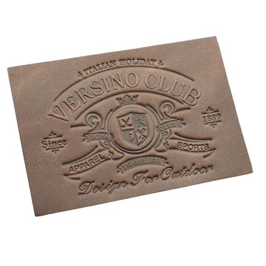 custom embossed leather labels leather luggage tags manufacturer with logo
