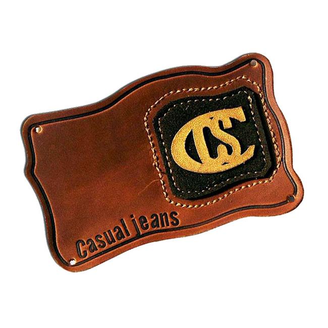 custom embossed leather labels leather luggage tags manufacturer with logo