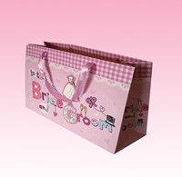 2017 custom elegant folded shopping paper bag with gold embossed logo