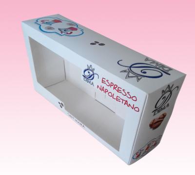 China caja de papel reciclada a todo color de lujo de encargo con la cubierta del plástico transparente en venta