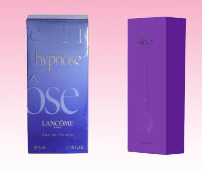 China custom luxury CMYK color folded paper perfume box with embossed logo for sale