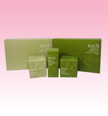 China custom luxury CMYK color folded paper perfume box with embossed logo for sale