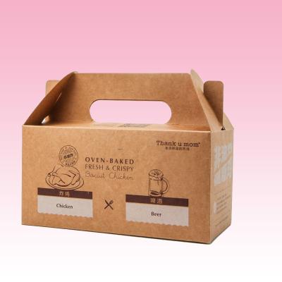 China custom prepared brown fraft paper  food packaging with handle supplier with all kinds size for sale