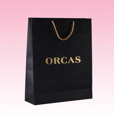 China custom black paper merchandise bags printing wholesale manufacturer for sale