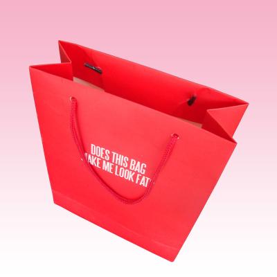 China custom red paper handle bags bulk for gift handmade printing factory for sale