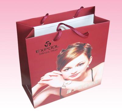 China custom red paper handle bags bulk for gift handmade printing factory for sale