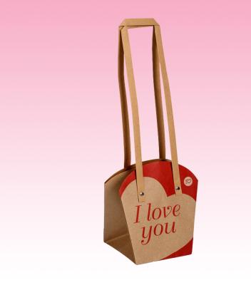 China custom OEM brown kraft paper shopping bag printing with flat paper handle factory for sale