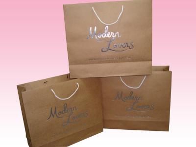 China custom large brown paper bags for toy printing with flat paper handle factory for sale