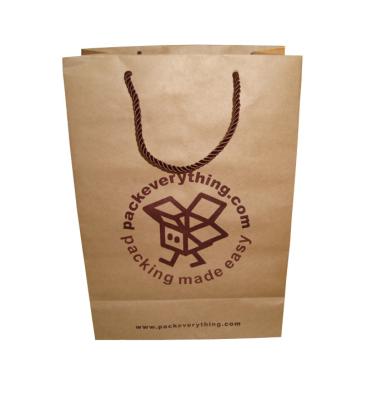 China custom large brown paper bags for toy printing with flat paper handle factory for sale