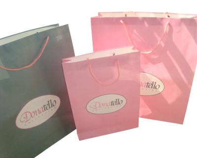 China custom small plain kraft paper bags supplier with Twisted paper handle for sale