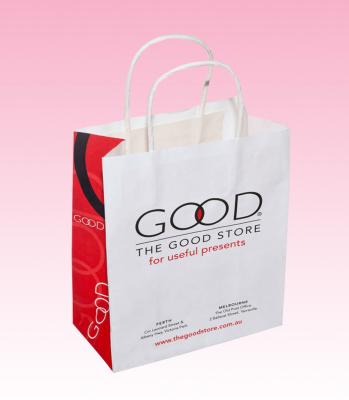 China custom cheap white kraft paper bag packaging factory with artwork printing for sale