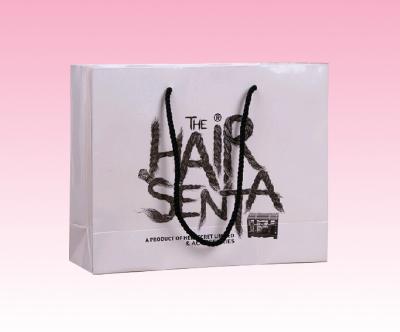China custom elegant white paper shopping bags bulk for wigs maufacturer for sale