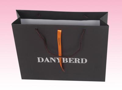 bolsos que hacen compras de papel negros de encargo que imprimen para el fabricante de zapato