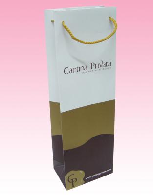 China custom tiny paper bags cost in bulk with eyelet printing anufacturer for wine bottle for sale