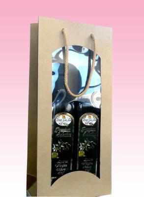 China custom tiny paper bags cost in bulk with eyelet printing anufacturer for wine bottle for sale