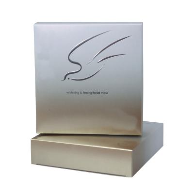 China custom luxury paper mache silver boxes manufacturer for facial mask for sale