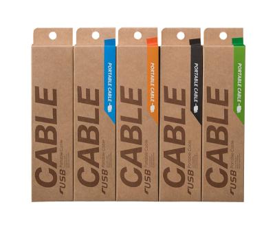 China custom kraft brown paper box packaging printing supplier for USB cable for sale