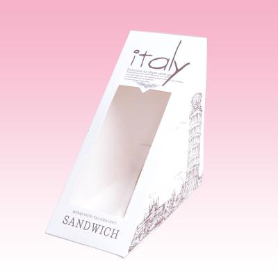 Fabricante de impresión de cajas de embalaje de alimentos sándwich personalizado con ventana transparente